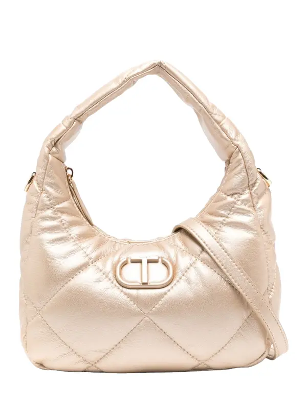 TWINSET Small Padded Quilted Shoulder Bag - Gold