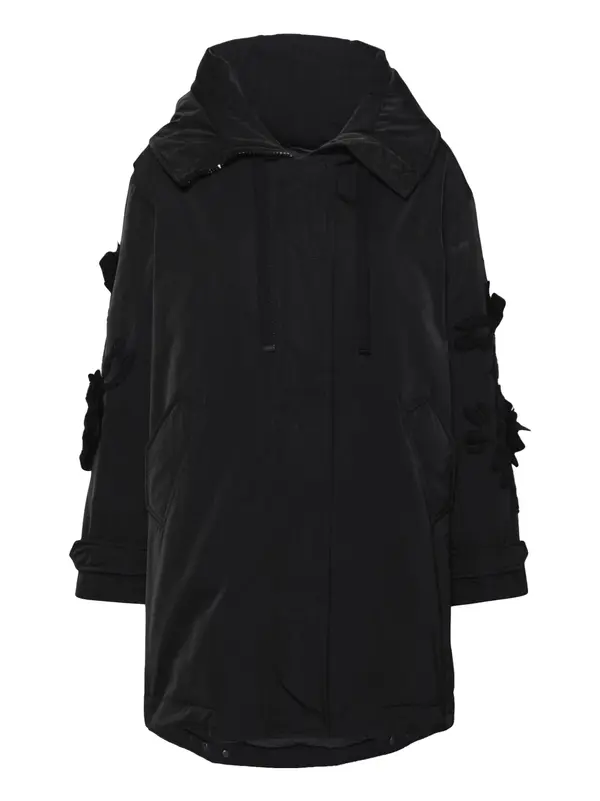 Ermanno Scervino Floral-appliqué Puffer Jacket - Black