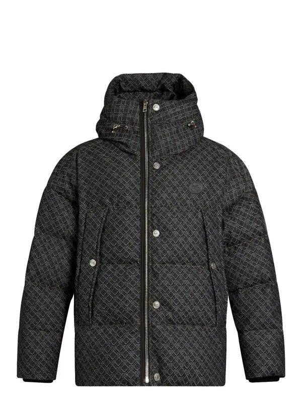 Etro Jacquard Denim Puffer Jacket - Black
