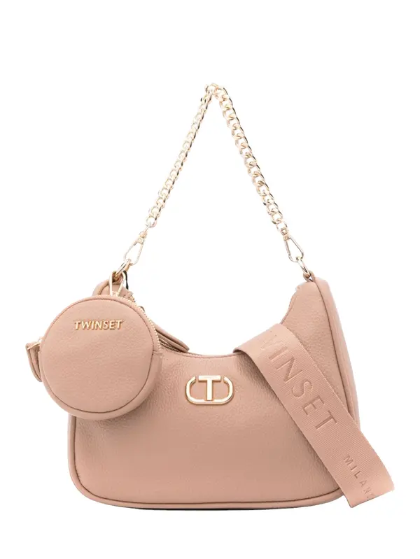 TWINSET Oval T-plaque Shoulder Bag - Pink
