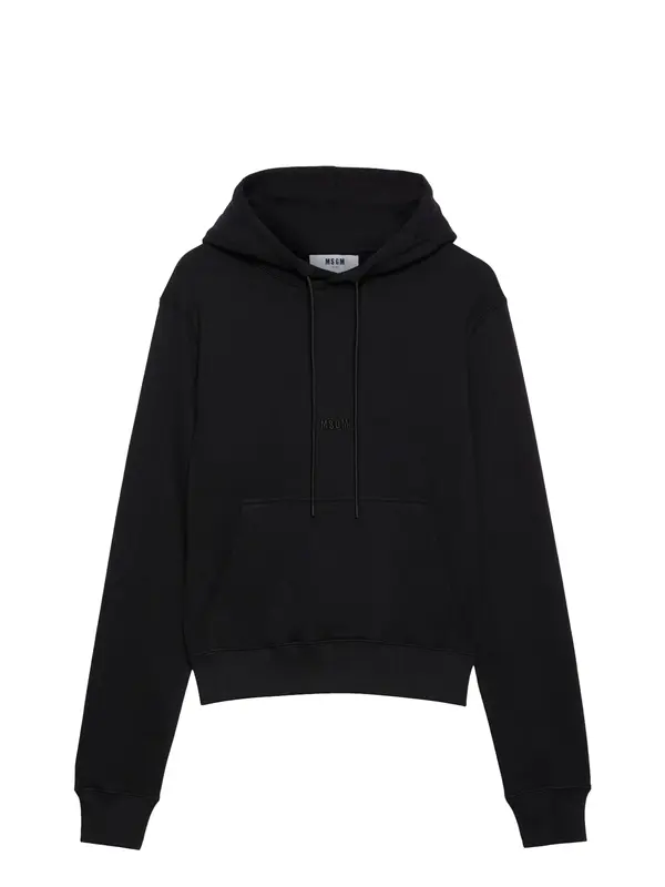 MSGM Logo-embroidered Hoodie - Black