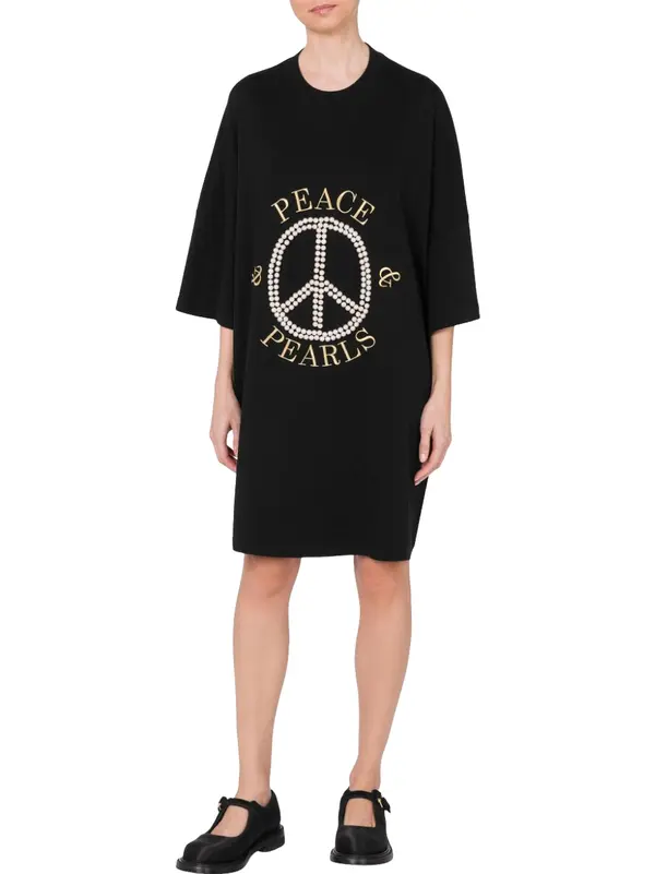 Moschino Print Cotton Dress - Black