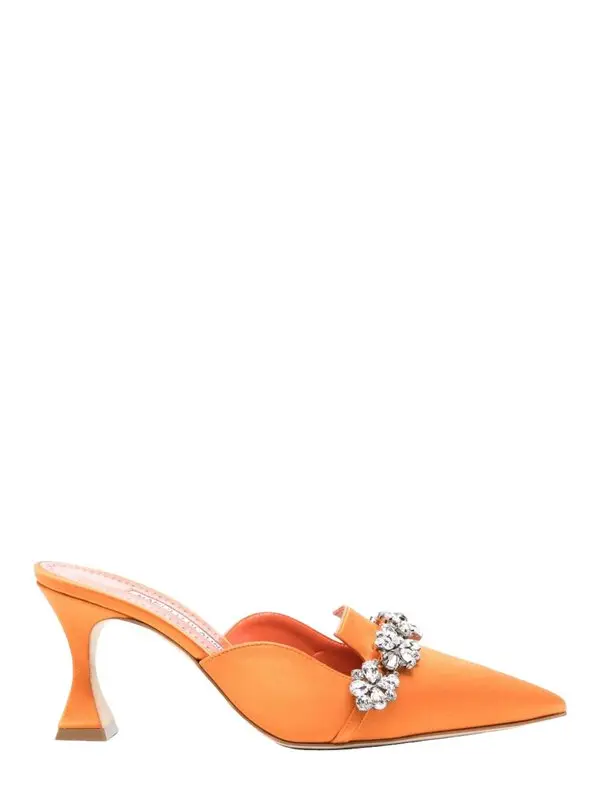 Manolo Blahnik 75mm Permu Mules - Orange