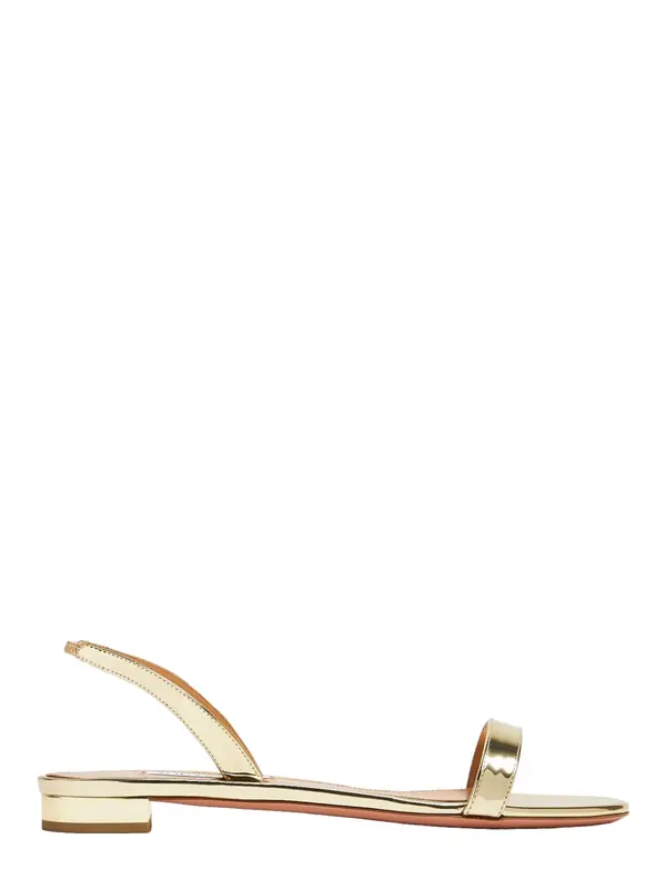 AQUAZZURA Metallic Leather Sandals - Gold