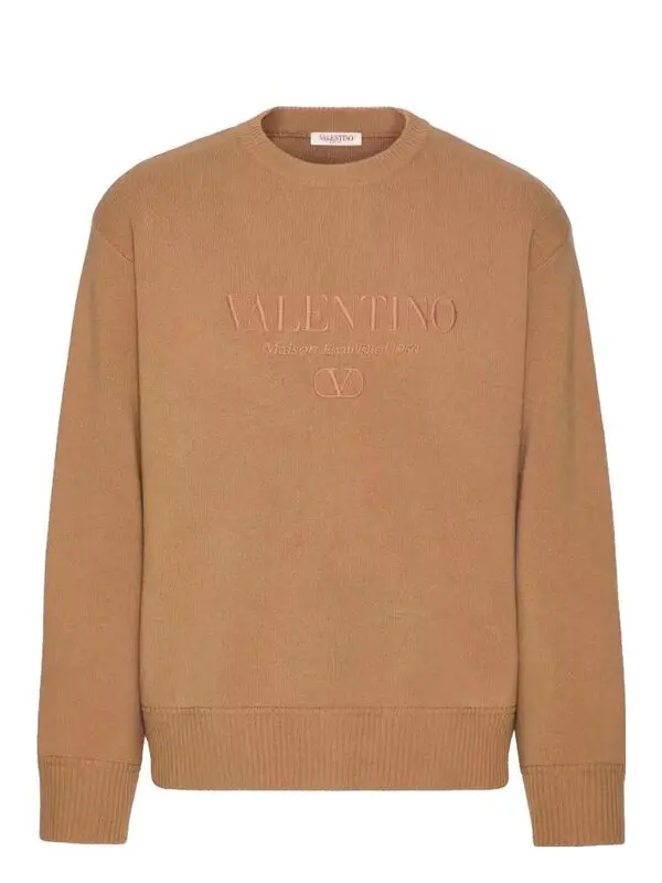 Valentino Garavani Logo-embroidered Sweater - Brown