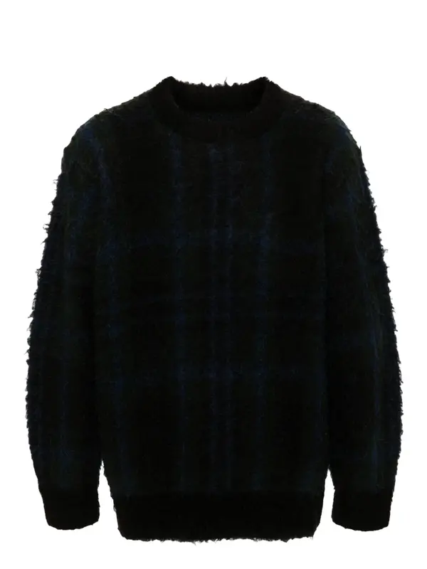 Sacai Check-pattern Sweater - Green