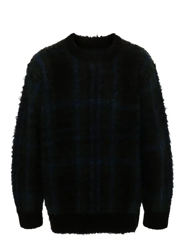Sacai Check-pattern Sweater - Green