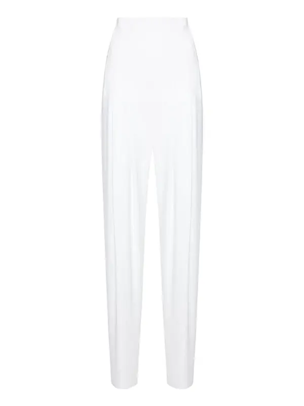 Norma Kamali Pleated High-waisted Trousers - White
