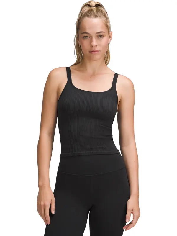 Lululemon Ebb To Street Cropped Tank - Black/black