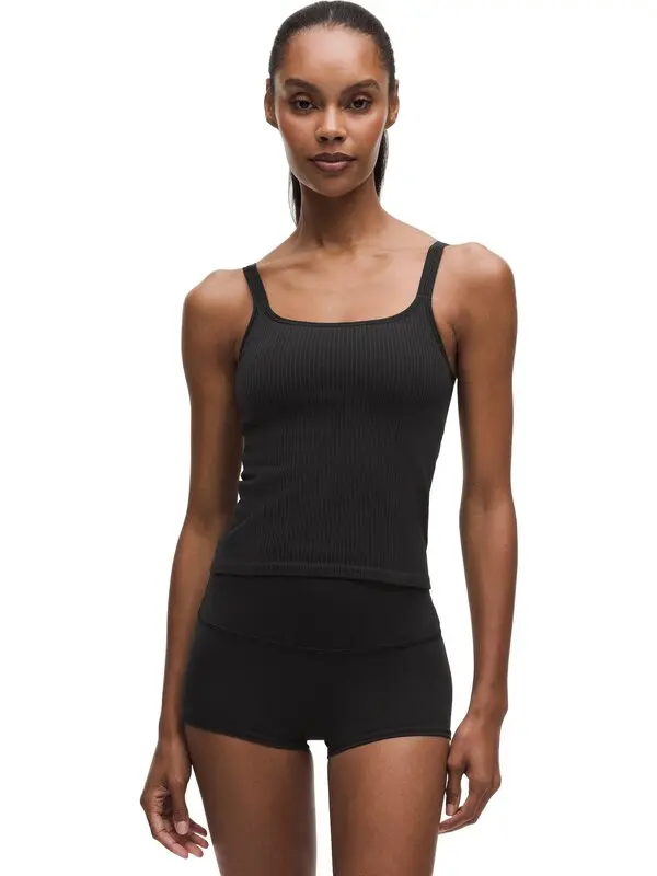 Lululemon Ebb To Street Cropped Tank - Black/black