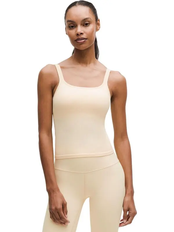 Lululemon Ebb To Street Cropped Tank - Butter Cream/butter Cream