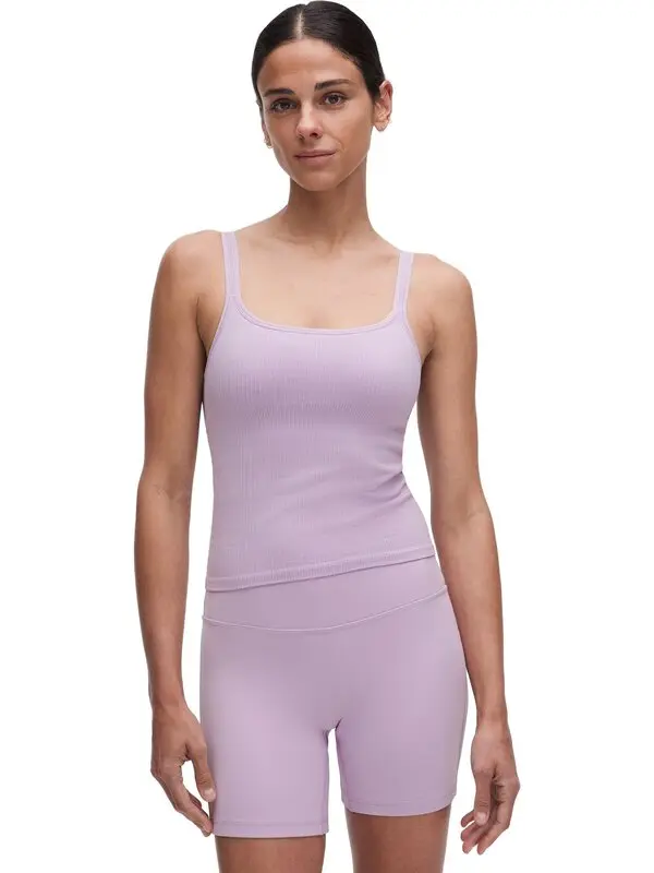 Lululemon Ebb To Street Cropped Tank - Lilac Play/lilac Play