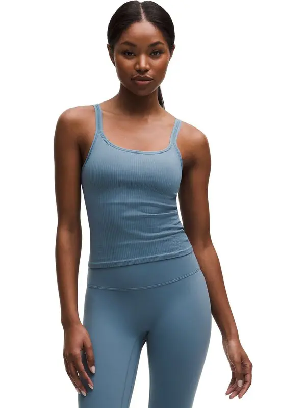 Lululemon Ebb To Street Cropped Tank - Steel Blue/steel Blue