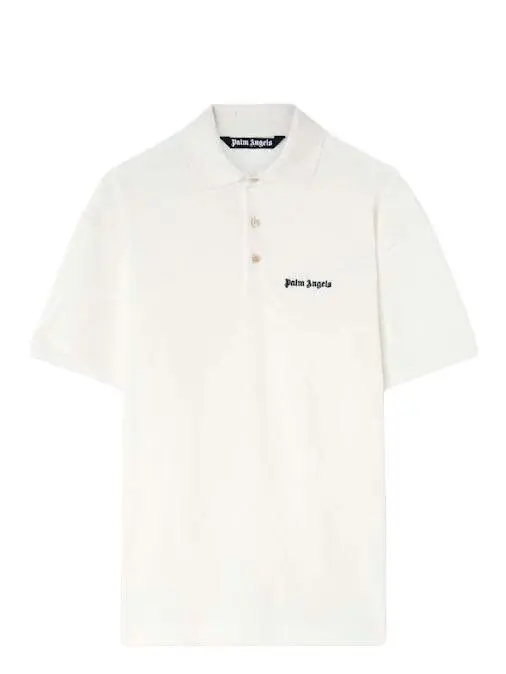 Palm Angels Logo Polo Shirt - Off White/black
