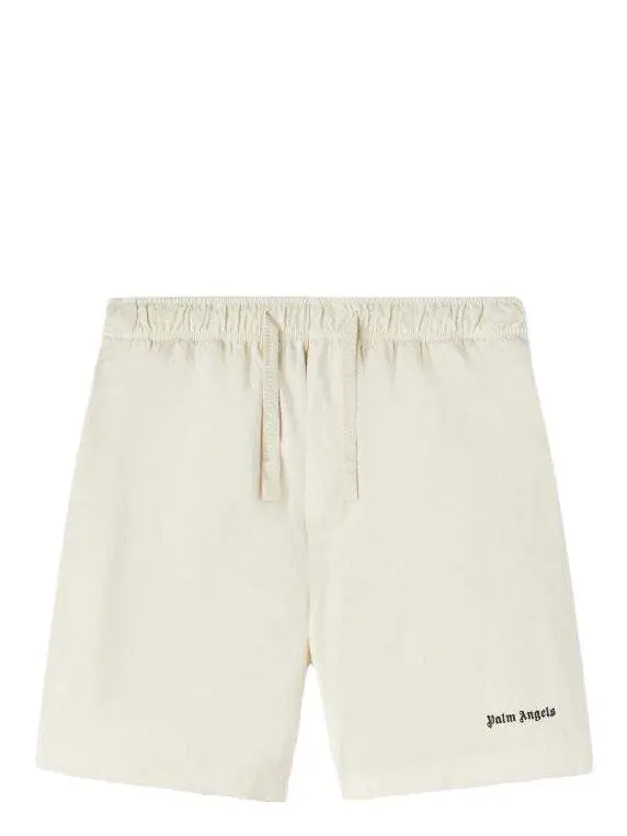 Palm Angels Logo Bermuda Shorts - Off White/black
