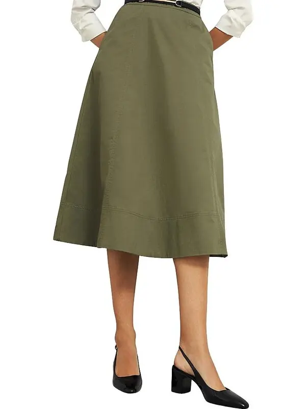 HOBBS LONDON Avril Cotton Skirt - Sage Green