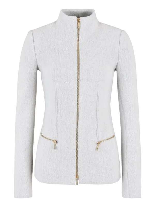 Giorgio Armani Cotton, Wool And Cashmere Zipped Jacket - White