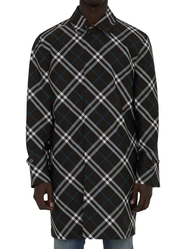 Burberry Check Trench Coat - Brown