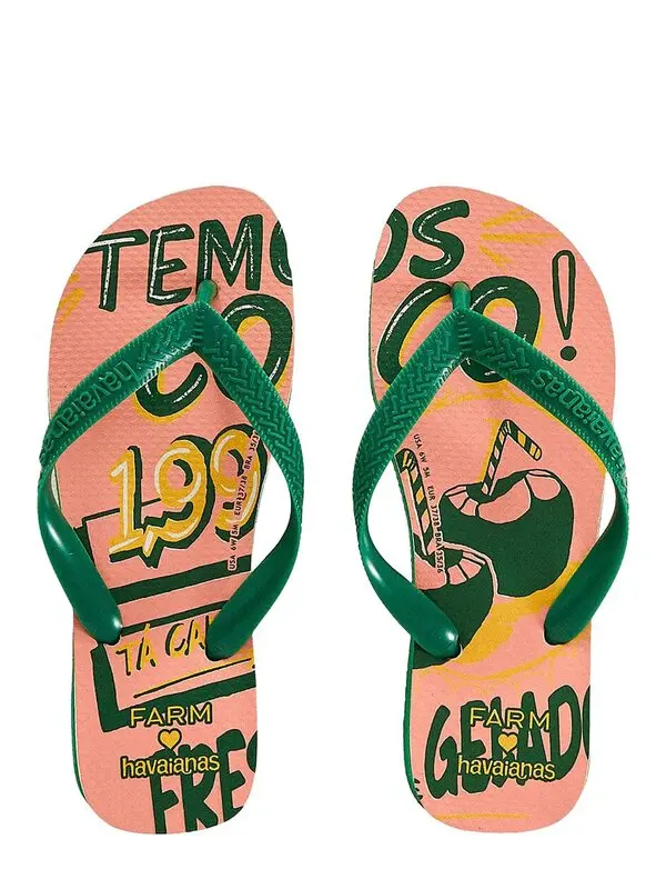 Farm Rio X Havaianas Sandals - Pink Temos Coco