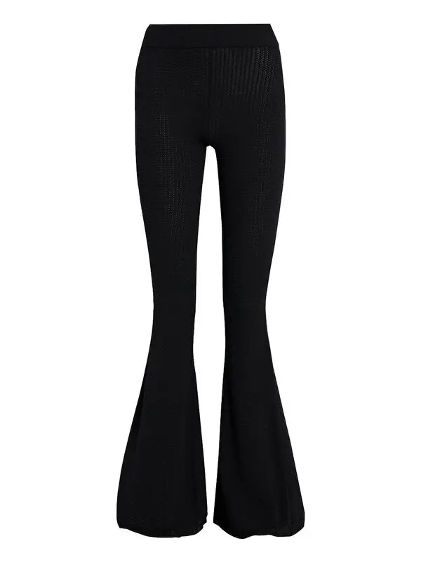 Stella McCartney Pointelle-knit Flared Trousers - Black