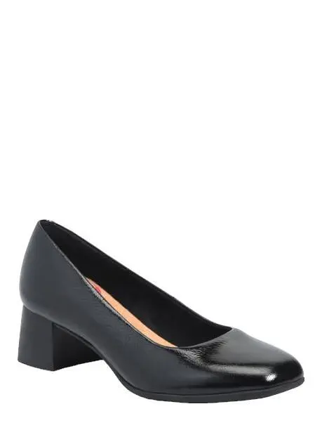 COMFORTIVA Peach Leather Pumps - Black Patent