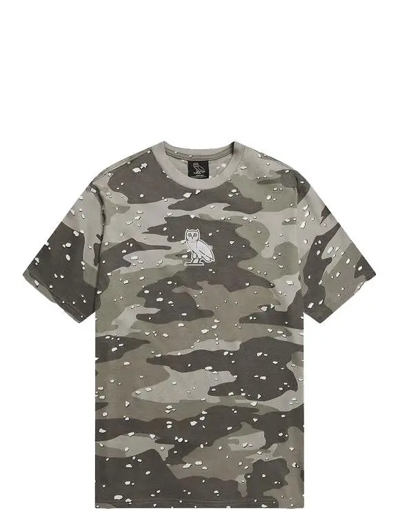 OVO Desert Camo Reflective Owl T-shirt - Grey