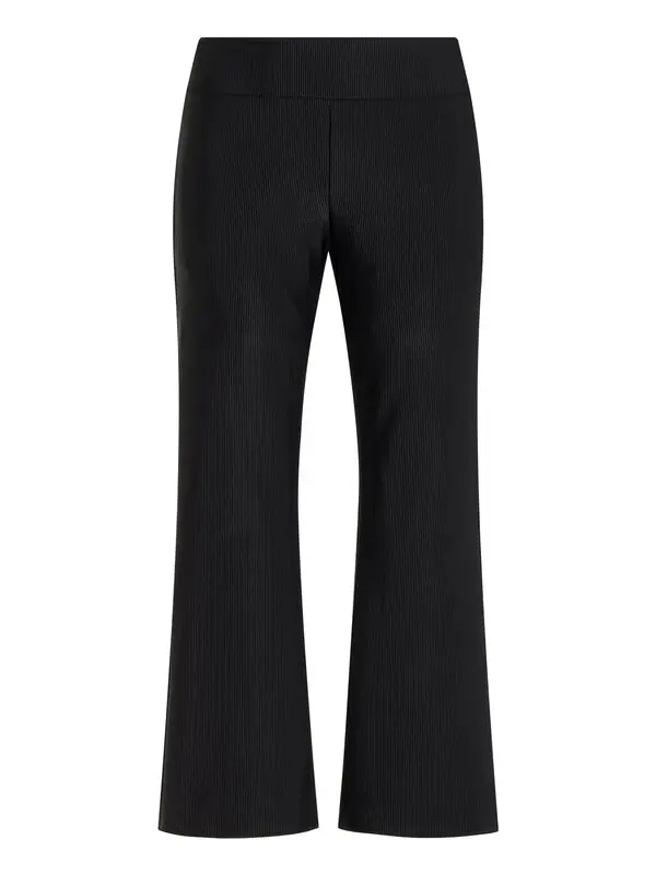 FAIT PAR FOUTCH Marie Flared Ribbed-knit Capri Pants - Black
