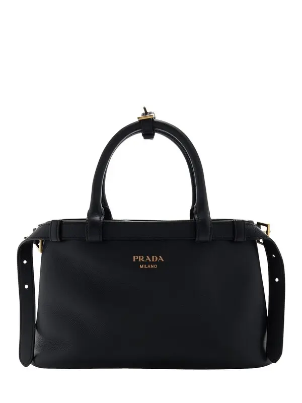 Prada Small Top Handle Bag - Black