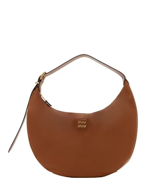 Miu Miu Leather Hobo Bag - Brown