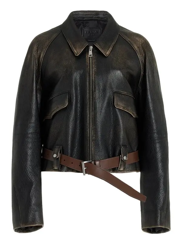 Prada Leather Jacket - Black