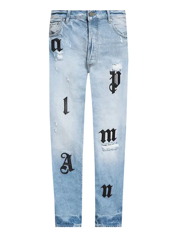 Palm Angels Logo Patch Jeans - Blue