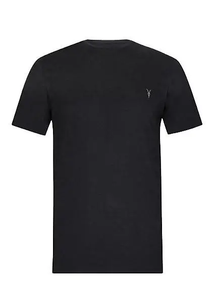 ALLSAINTS Brace Logo-embroidered Cotton-jersey T-shirt - Jet Black