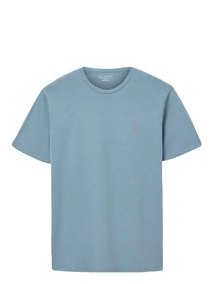 ALLSAINTS Brace Logo-embroidered Cotton-jersey T-shirt - Misty Blue