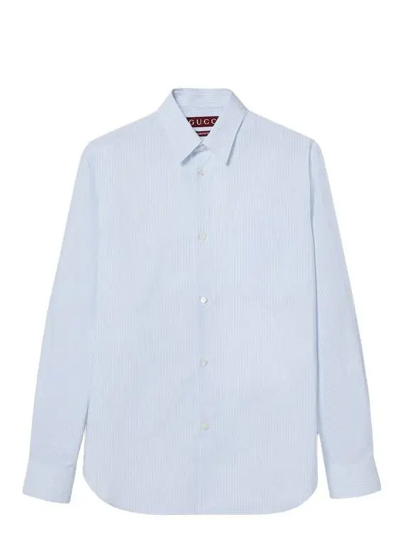Gucci Striped Cotton Poplin Shirt - White