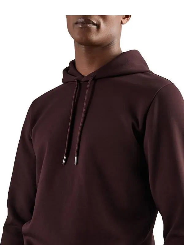 REISS Fabien Interlock Hoodie - Cherry Red