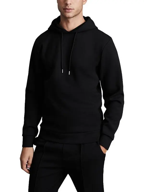 REISS Fabien Interlock Hoodie - Navy Blue