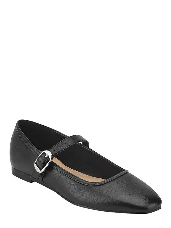 MARC FISHER LTD. Garissa Leather Mary Jane Flats - Black