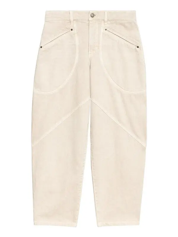 Isabel Marant Catarina Lambskin Leather Pants - Ecru