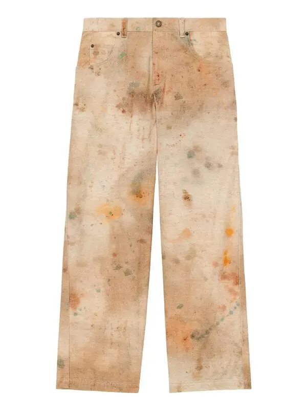 Isabel Marant Pablo Printed Denim Pants - Beige