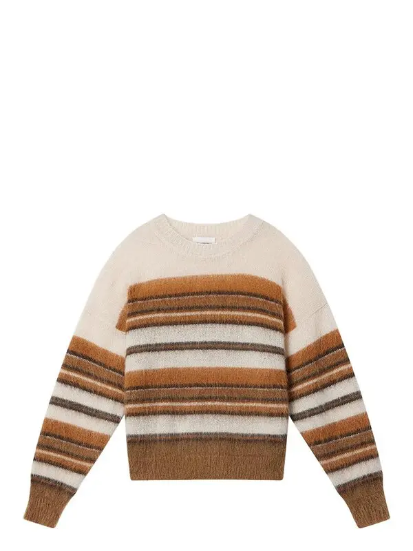 Isabel Marant Drussellh Striped Sweater - Ecru/camel