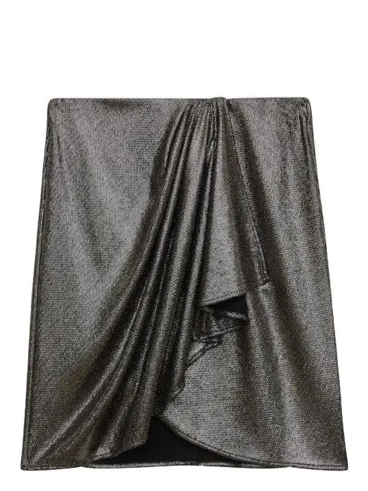 MARANT ETOILE Brisha Metallic Skirt - Metallic Black