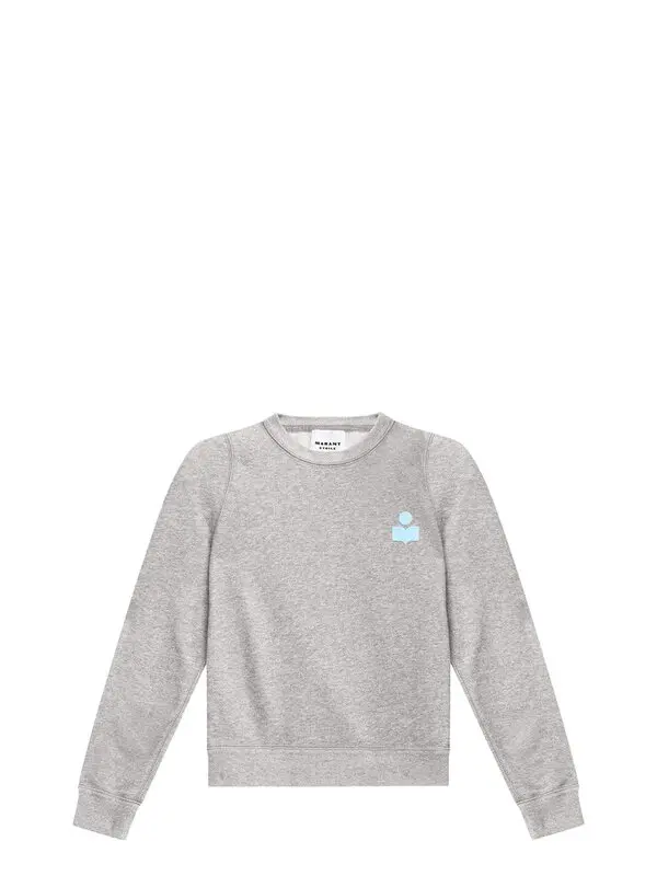 MARANT ETOILE Prissa Logo Cotton Sweatshirt - Gray/ice Blue