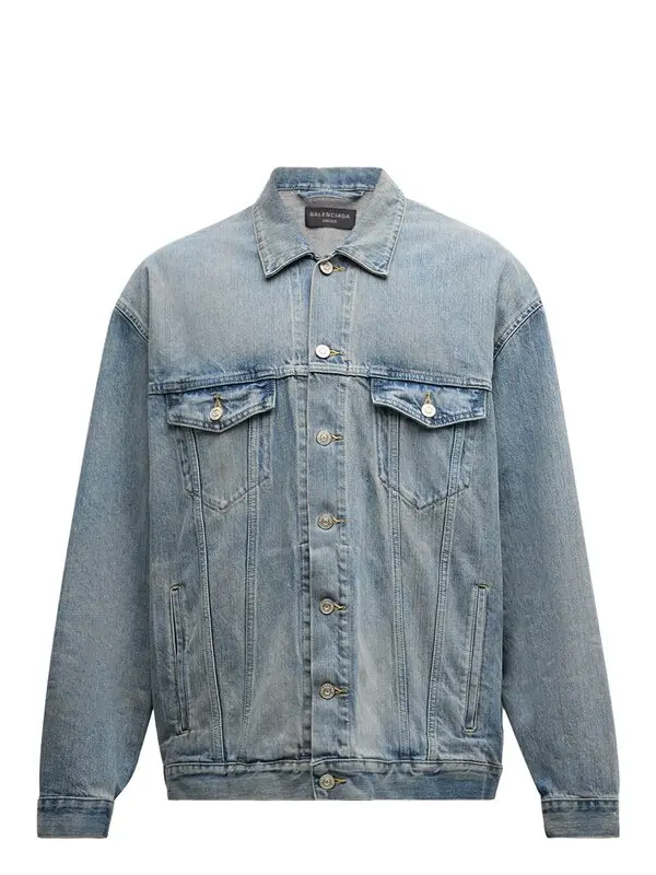 Balenciaga Oversized Denim Jacket - 6379 Outback Blue