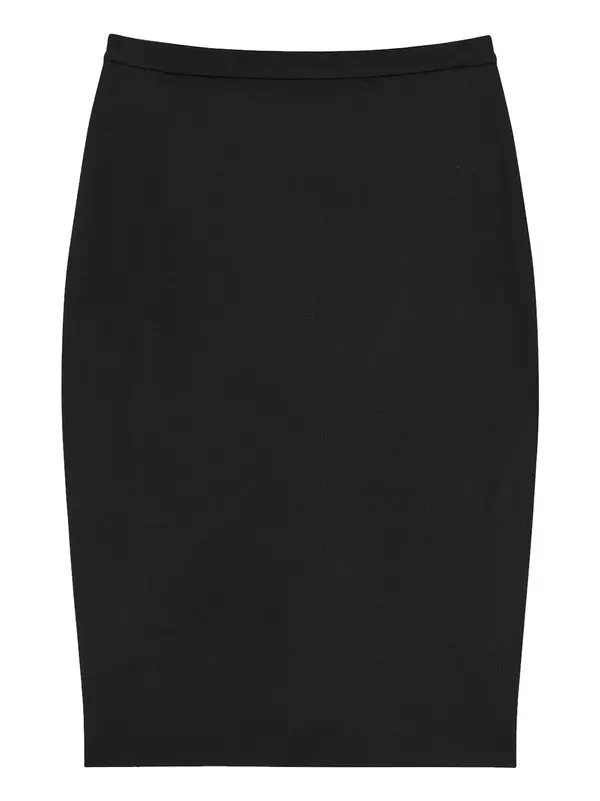 Theory Traceable Wool Pencil Knee Length Skirt - Black