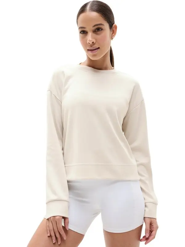 Athleta Relaxed Seasoft Crewneck Sweatshirt - Bone