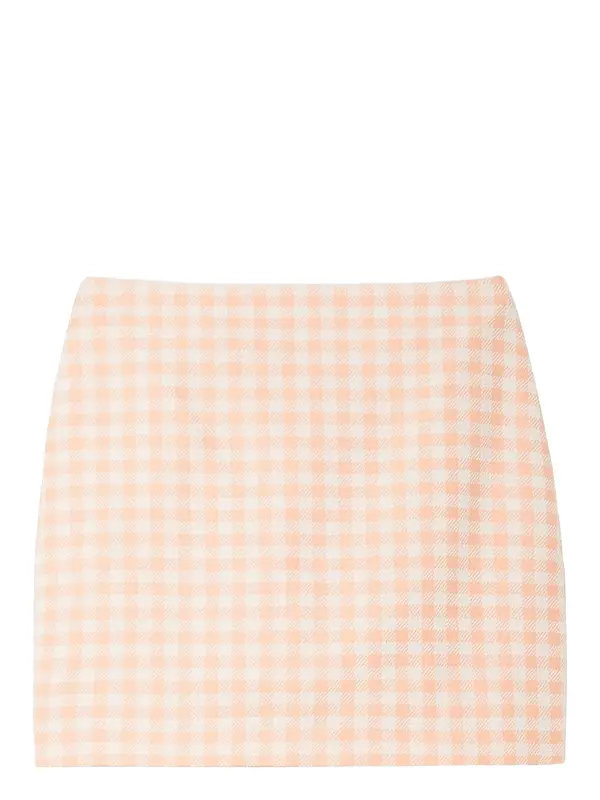 Lisa Marie Fernandez Gingham Cotton-blend Bouclé Mini Skirt - Pastel Orange