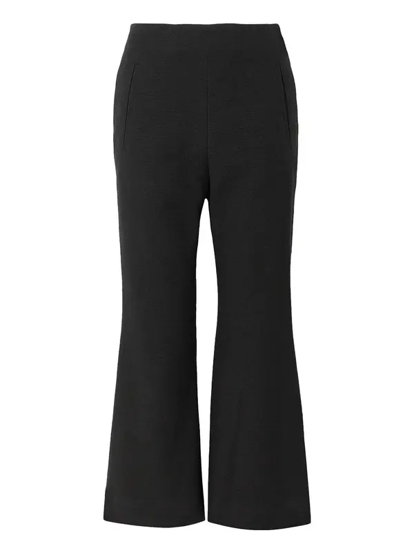 Lisa Marie Fernandez Cropped Bouclé Flared Pants - Black
