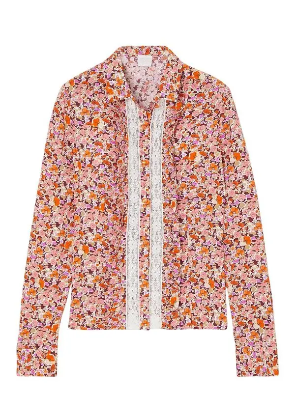 Loretta Caponi Bruna Floral-print Shirt - Orange