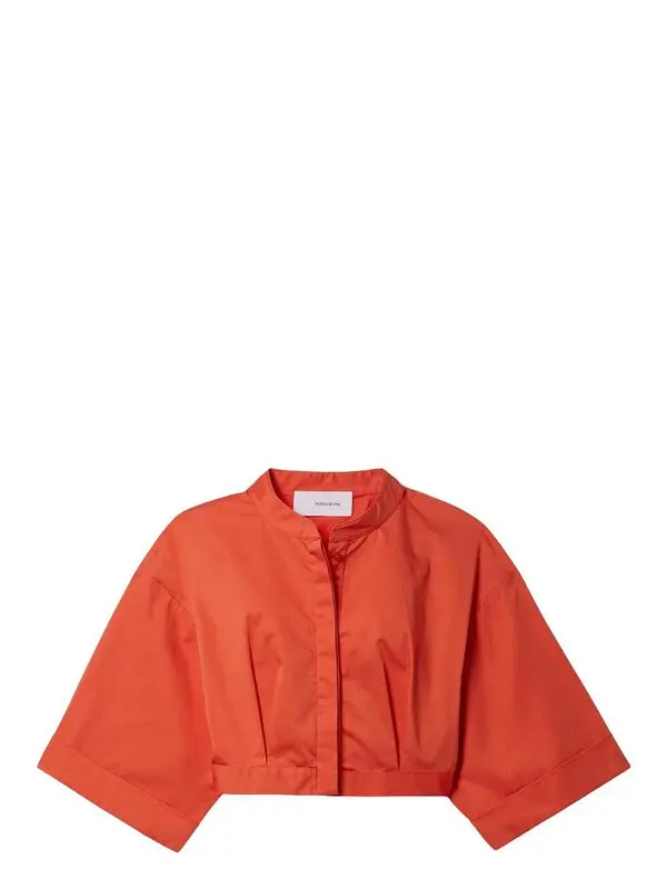 Bondi Born Levara Cropped Sateen Top - Orange