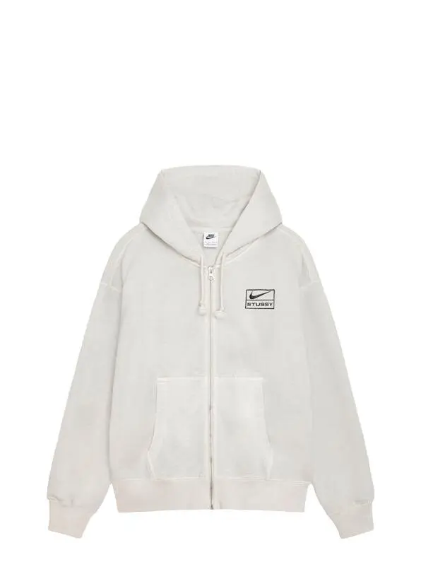 StÜssy X Nike Pigment Dyed Fleece Zip Hoodie - Light Bone